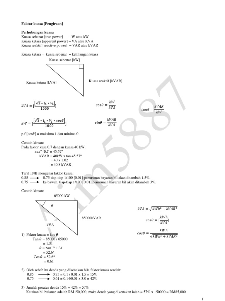 Faktor Kuasa (Pengiraan) # | PDF