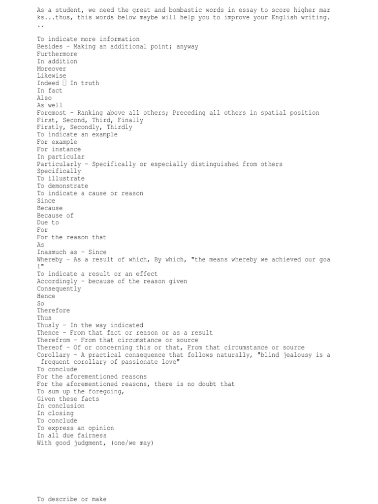 Bombastic Words | PDF | Emotions | Psychological Concepts