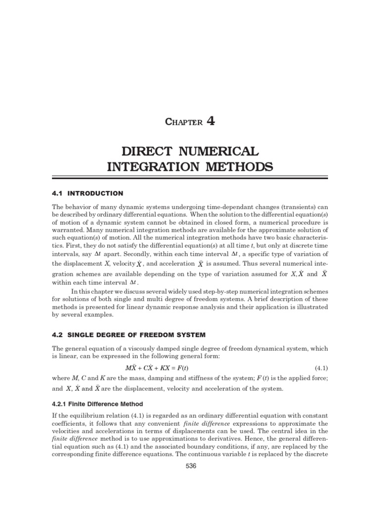 Direct Numerical Integration Methods | PDF | Numerical Analysis ...