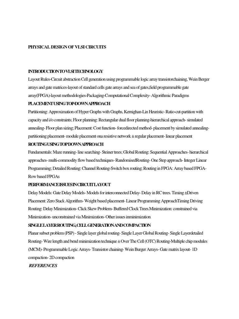 Physical Design of Vlsi Circuits | Download Free PDF | Very Large Scale Integration | Field ...