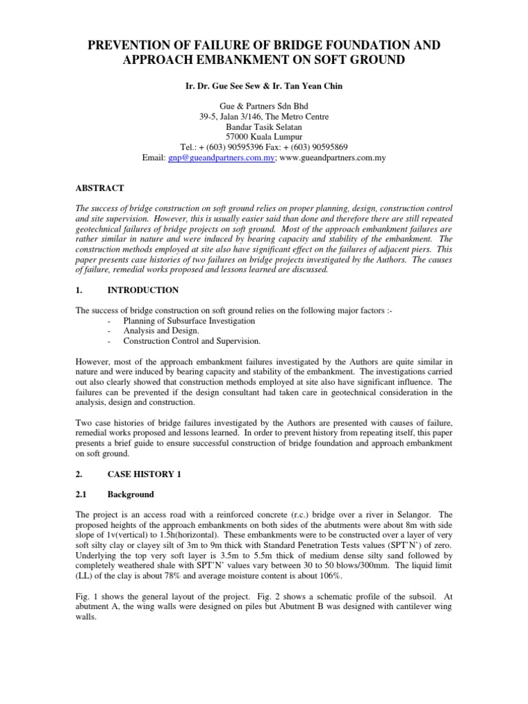 Bridge Embankment Failure Prevention | PDF | Soil Mechanics | Deep ...