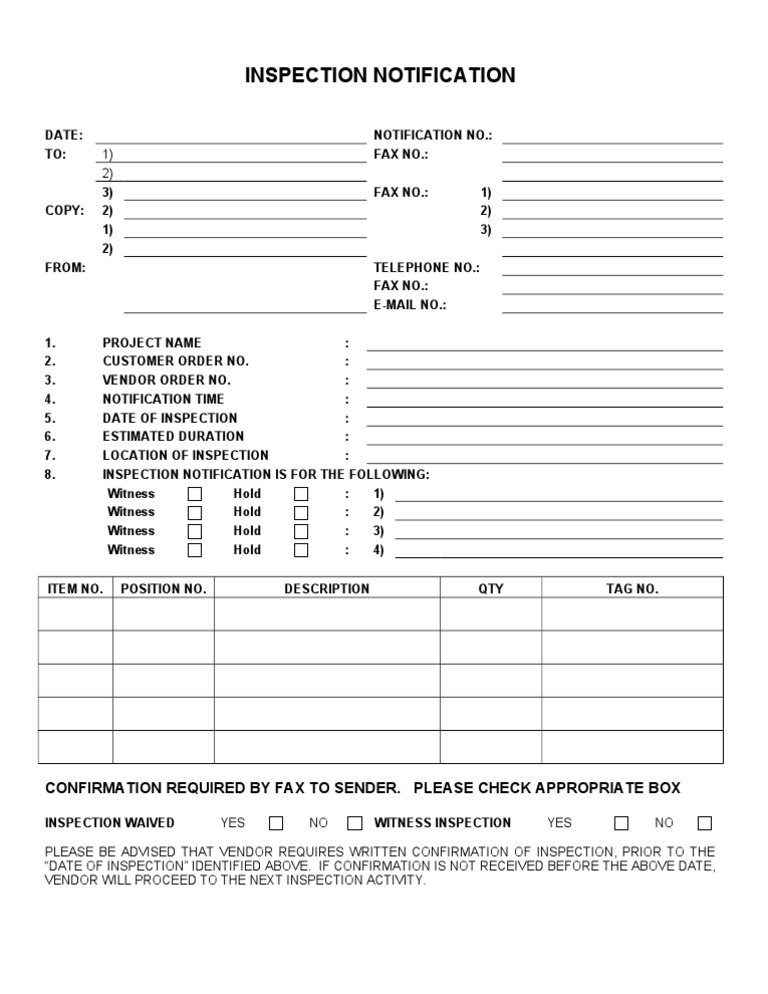 Inspection Notice | PDF