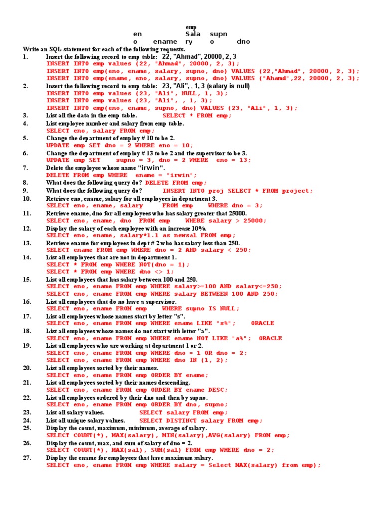 SQL RQ | PDF | Data Management | Databases
