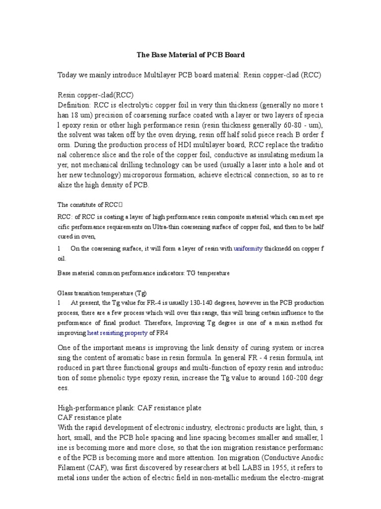 The Base Material of PCB Board | PDF | Printed Circuit Board | Epoxy
