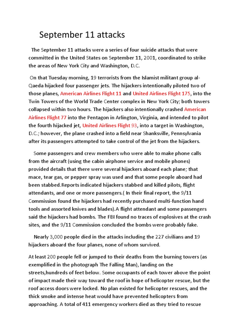 The Deadly 9/11 Attacks: A Detailed Account of the Hijackings and Their ...