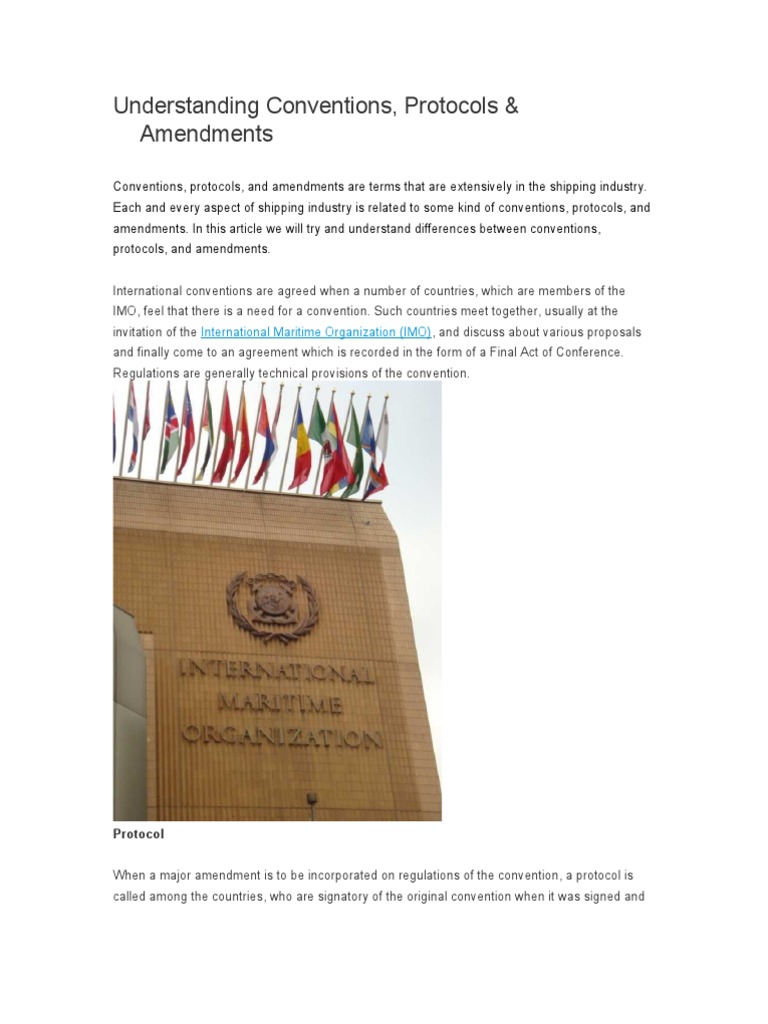 Understanding Conventions, Protocols & Amendments: International ...