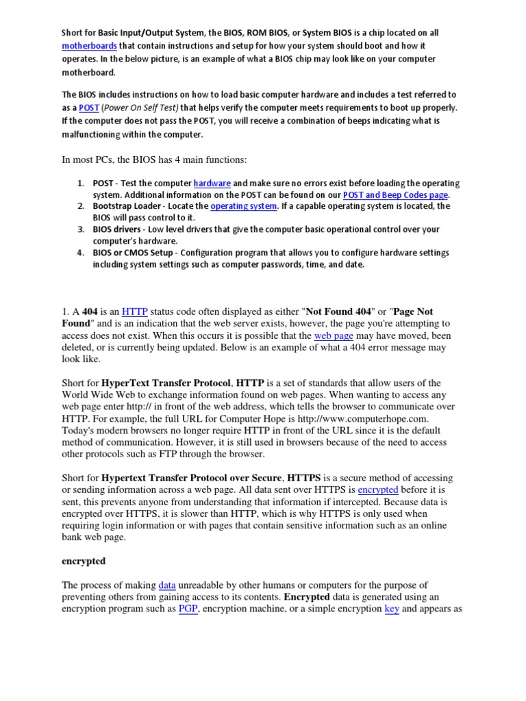 An Overview of Common Computer Hardware Components, Functions, and Connectivity Standards | PDF ...