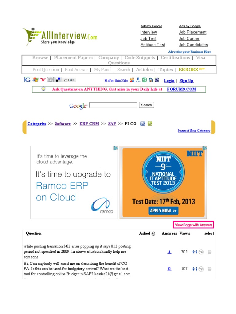 SAP Interview Questions 6 | PDF | Sap Se | Business