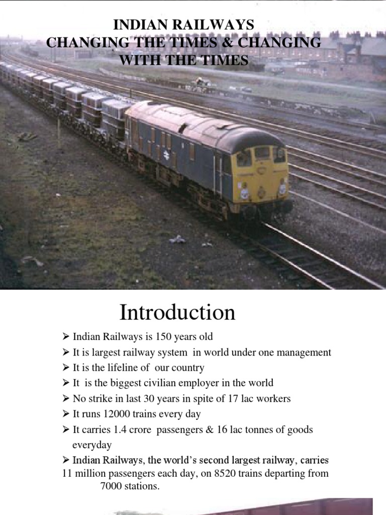 Indian Railways Presentation | PDF | Rail Freight Transport | Rail ...