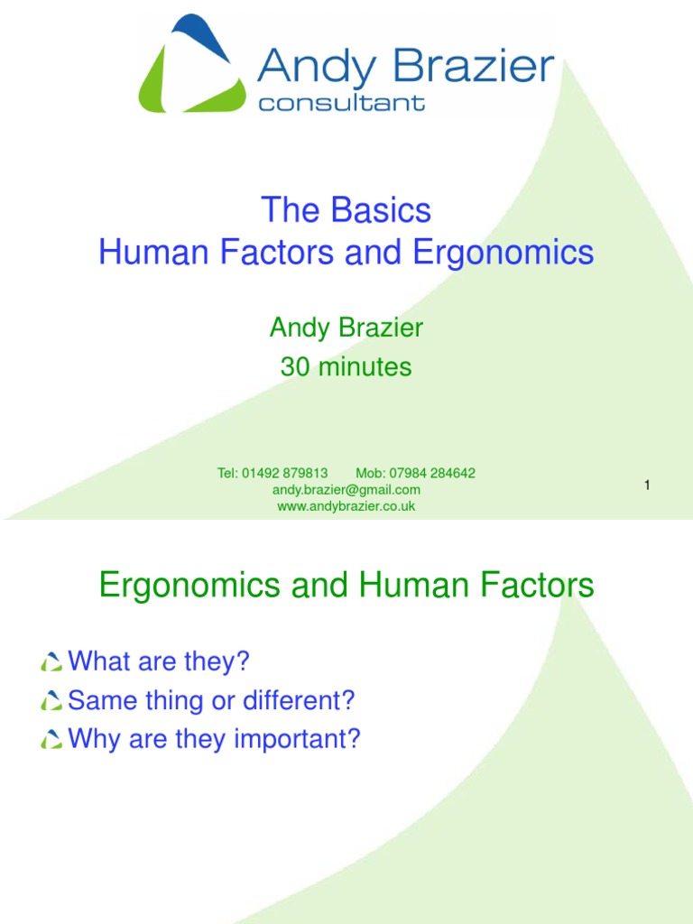Understanding Human Factors & Ergonomics | PDF | Human Factors And ...