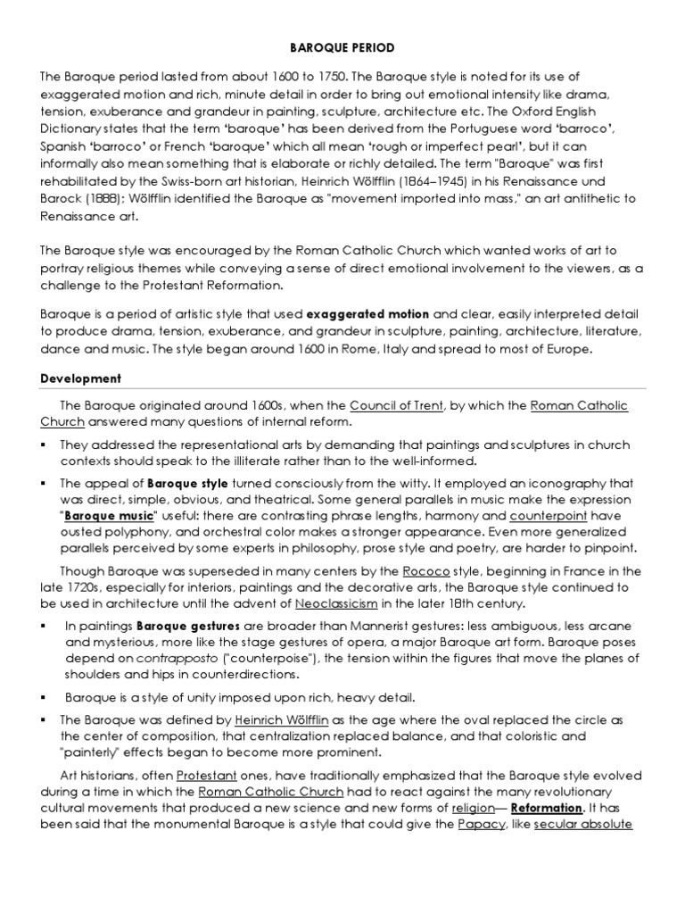 Baroque Period | PDF | Baroque | Paintings