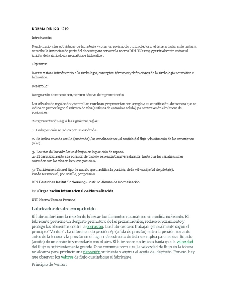 Norma Din Iso 1219 | PDF | Neumática | Ingeniería mecánica