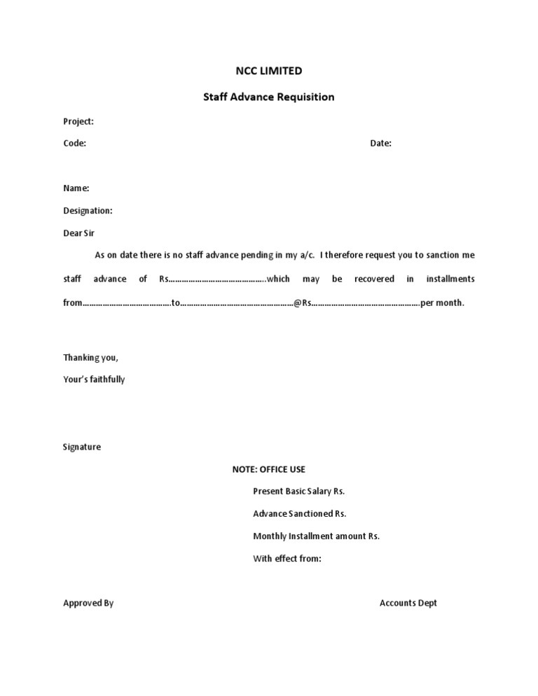 Staff Advance Format | PDF