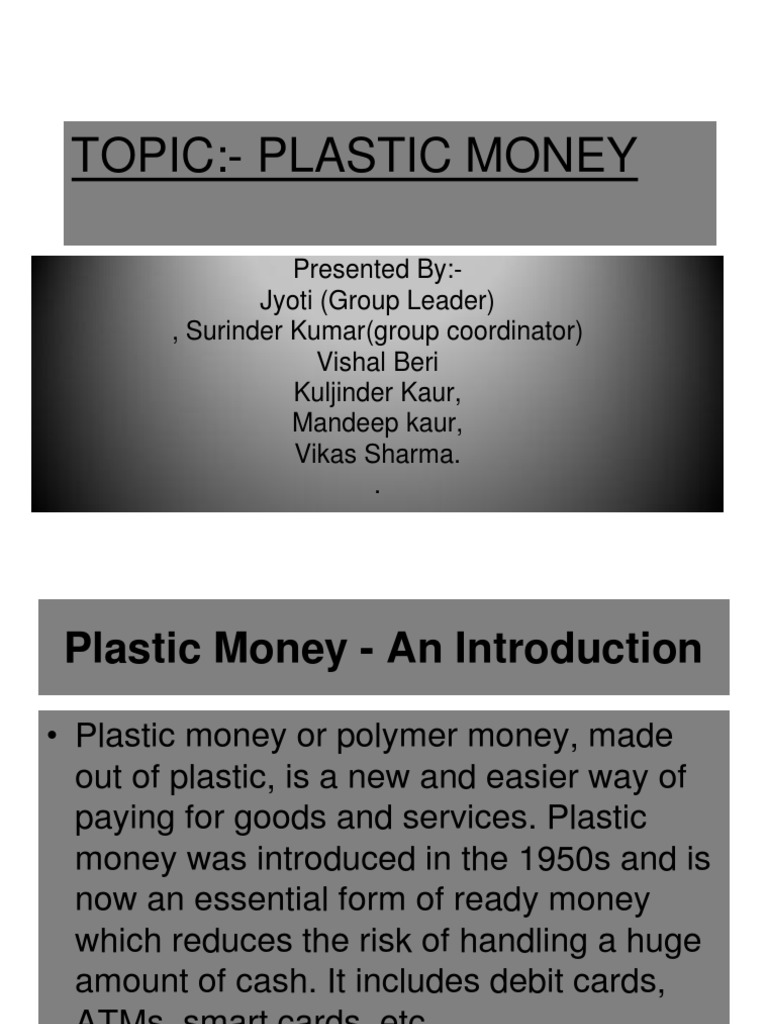 Plastic Money | PDF | Career & Growth | Finance & Money Management