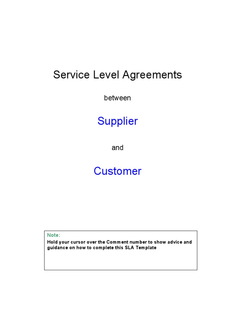Service Level Agreement Template | PDF | Business