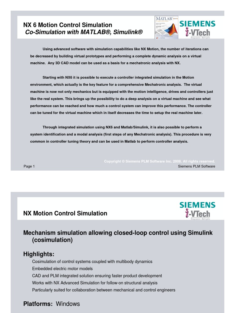 NX Motion Matlab Simulink | PDF