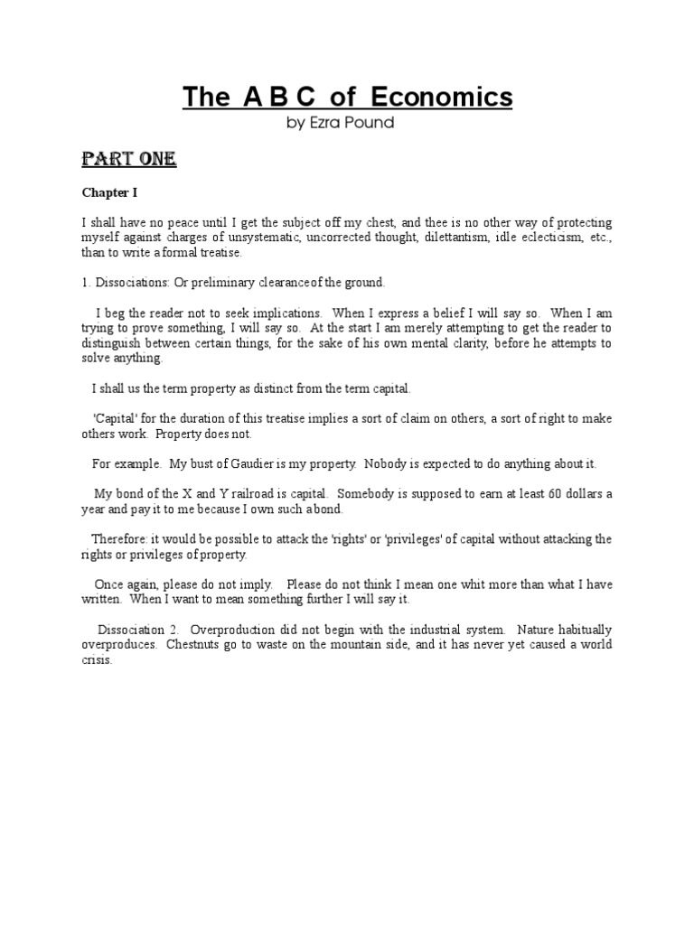 The ABC of Economics by Ezra Pound | PDF | Pound Sterling | Inflation