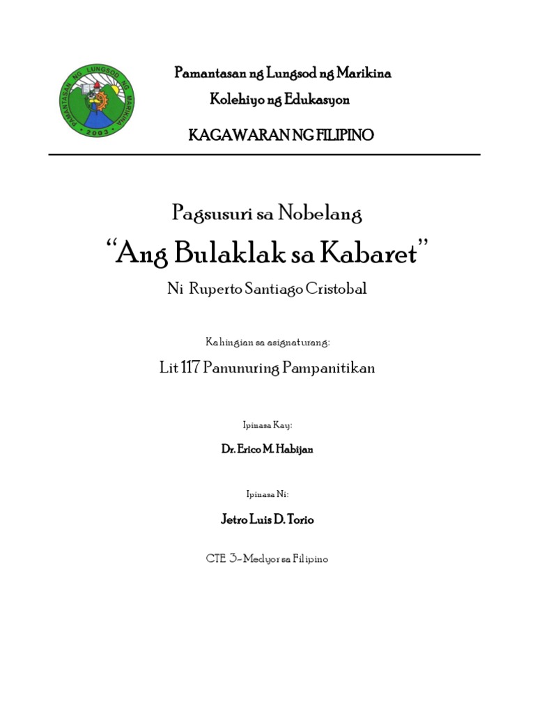 Ang Bulaklak Sa Kabaret | PDF