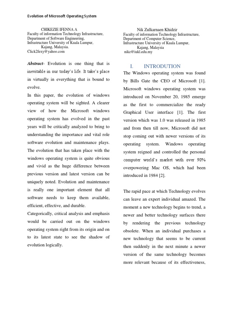 Evolution of Microsoft Windows OS | PDF | Dos | Microsoft Windows