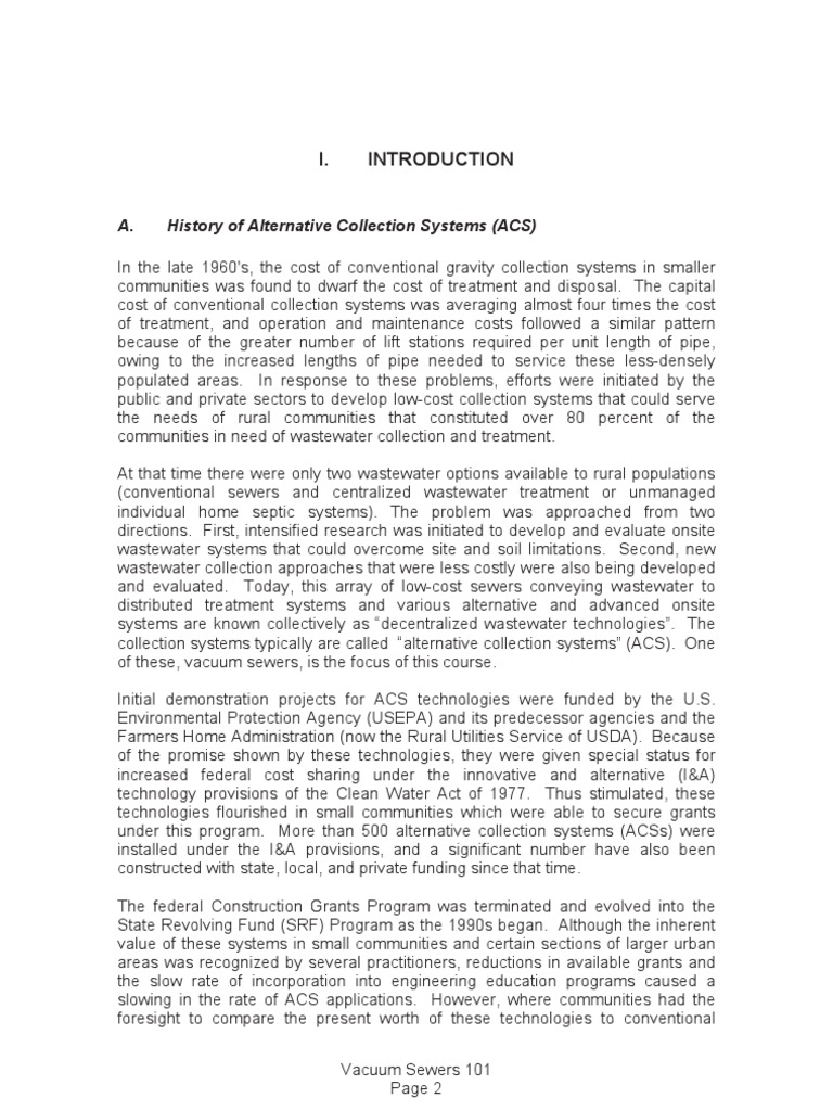 A. History of Alternative Collection Systems (ACS) | PDF | Sanitary ...