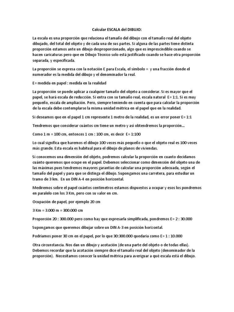 Cómo Calcular la Escala en Dibujo Técnico | PDF | Fracción (Matemáticas ...