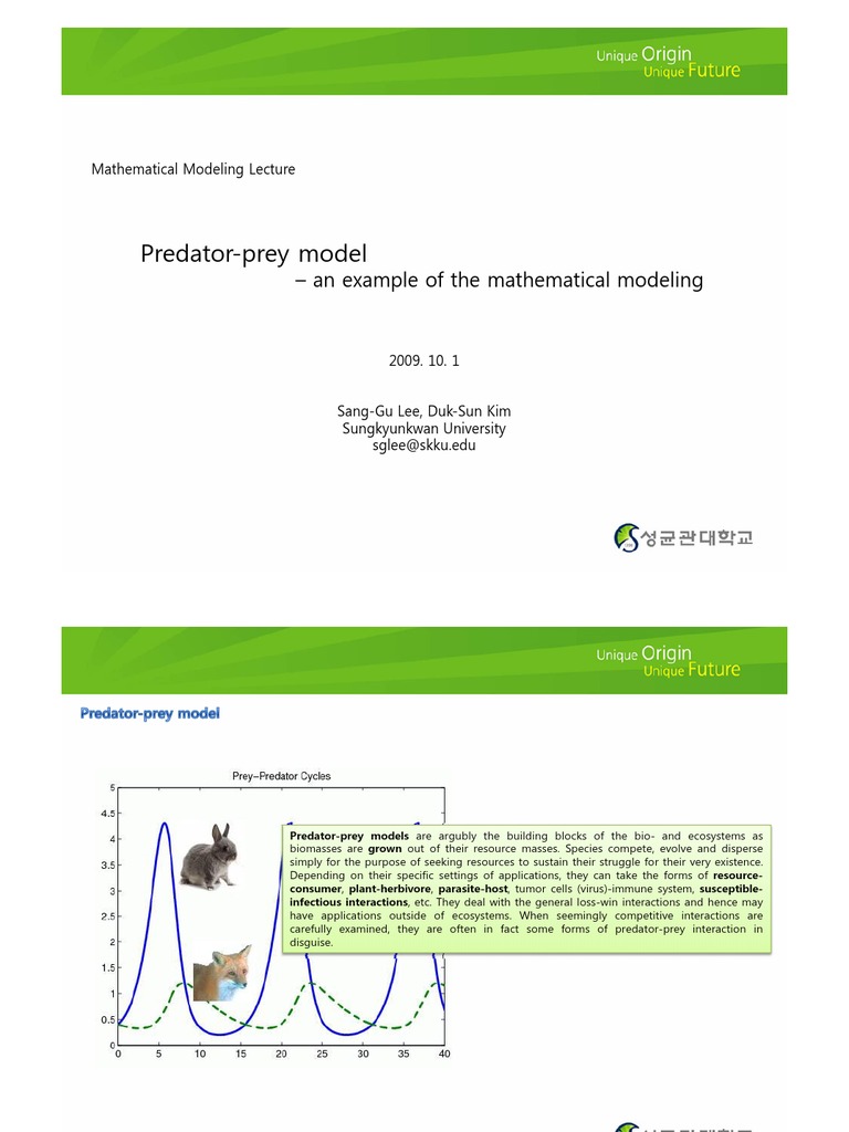 Predator-Prey Model: - An Example of The Mathematical Modeling | PDF ...