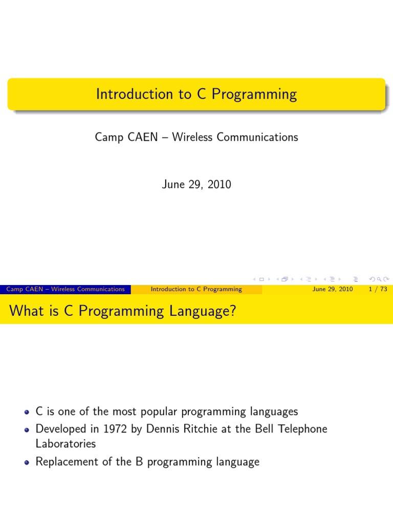Introduction To C Programming | PDF | Integer (Computer Science) | C ... Introduction To C Programming | PDF | Integer (Computer Science) | C ...