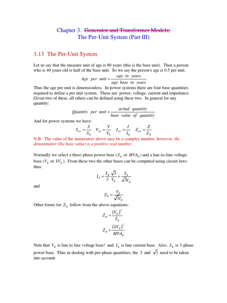 PU System PDF | PDF | Electrical Impedance | Transformer