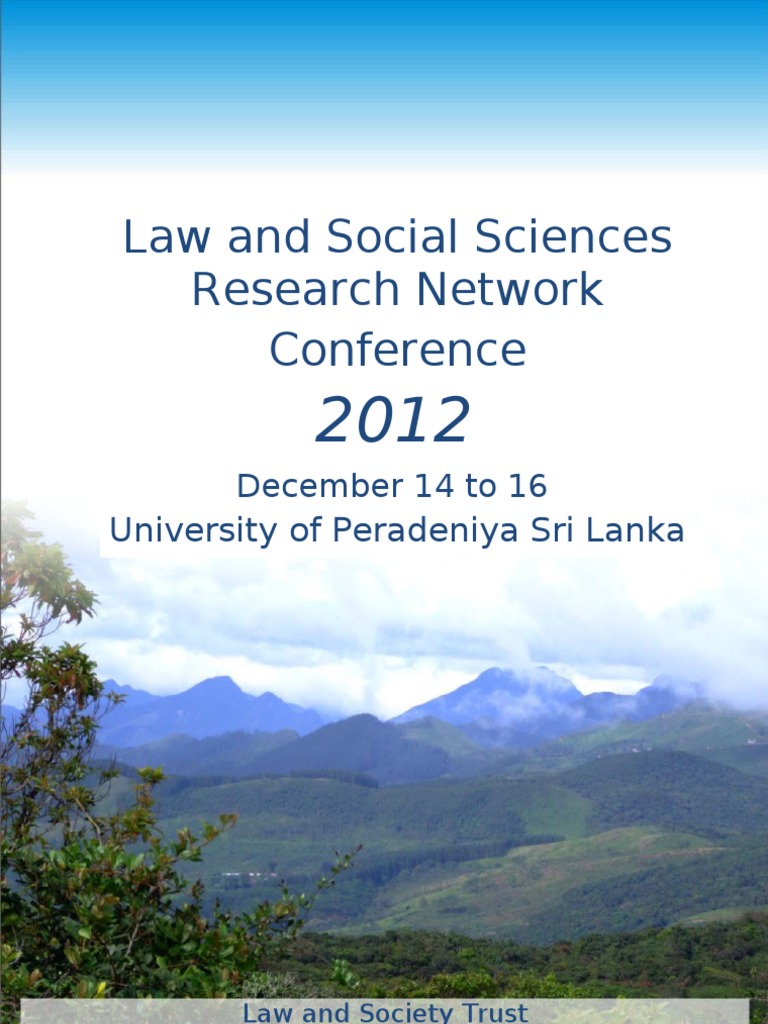 Law and Social Sciences Research Network Conference: University of ...