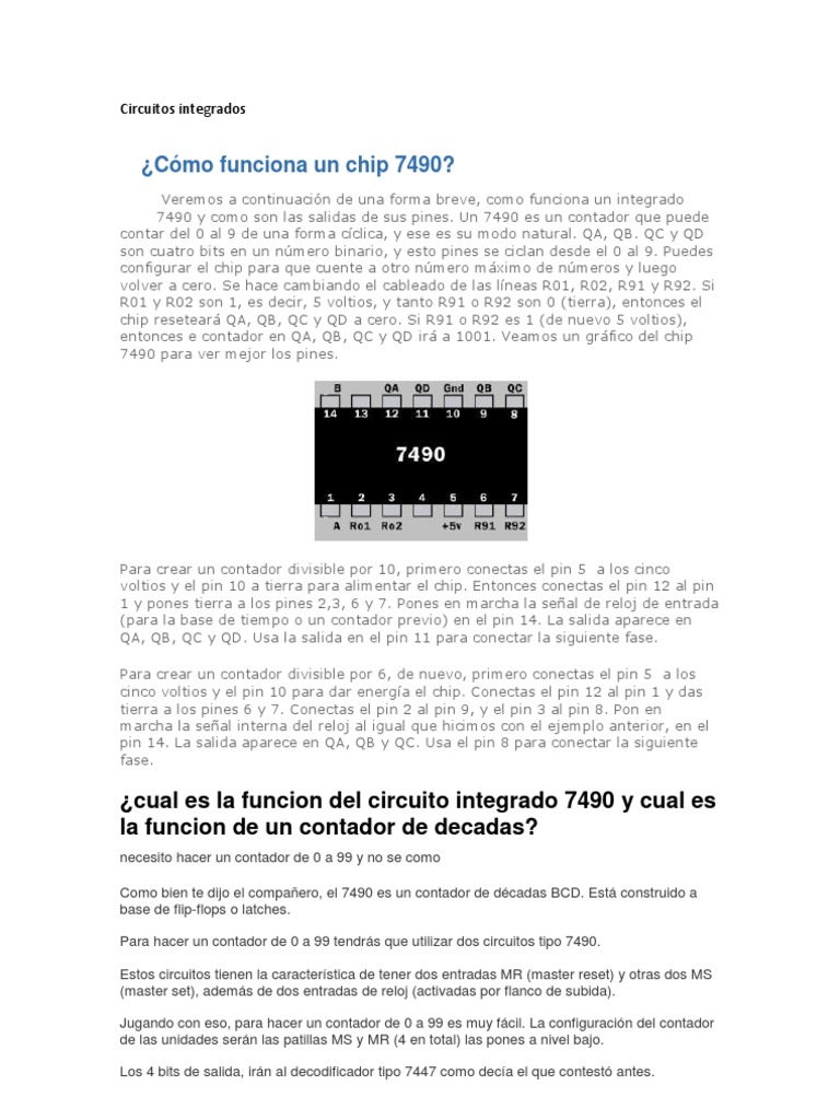 Explicación detallada sobre el funcionamiento del circuito integrado ...