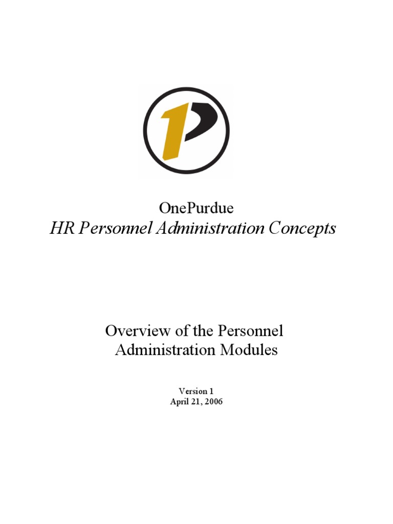 HR Personnel Administration Concepts: Onepurdue | PDF | Payroll ...