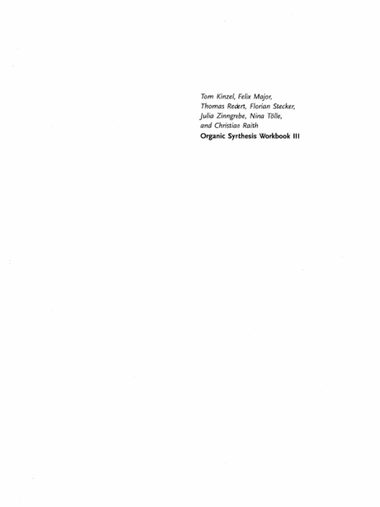 Organic Synthesis Workbook LLL | PDF