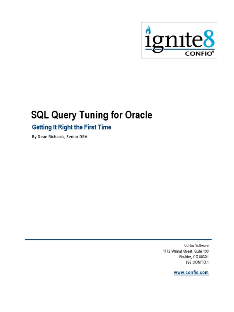 SQL Query Tuning For Oracle | PDF | Sql | Database Index