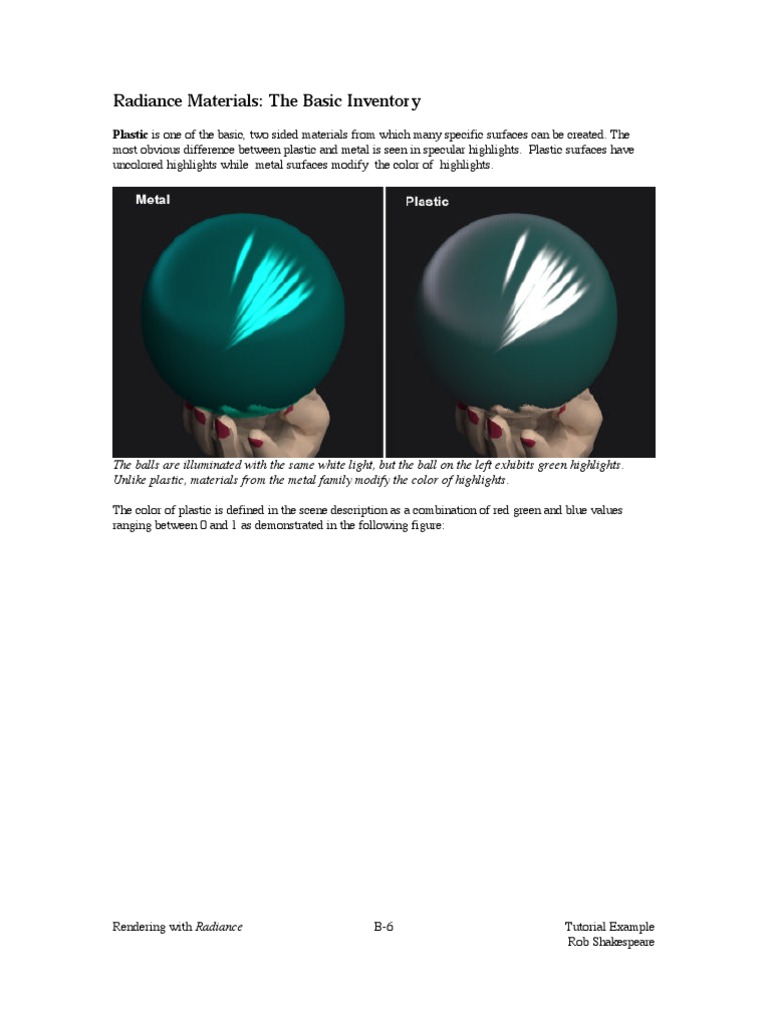 Radiance Materials | PDF | Reflection (Physics) | Rendering (Computer ...