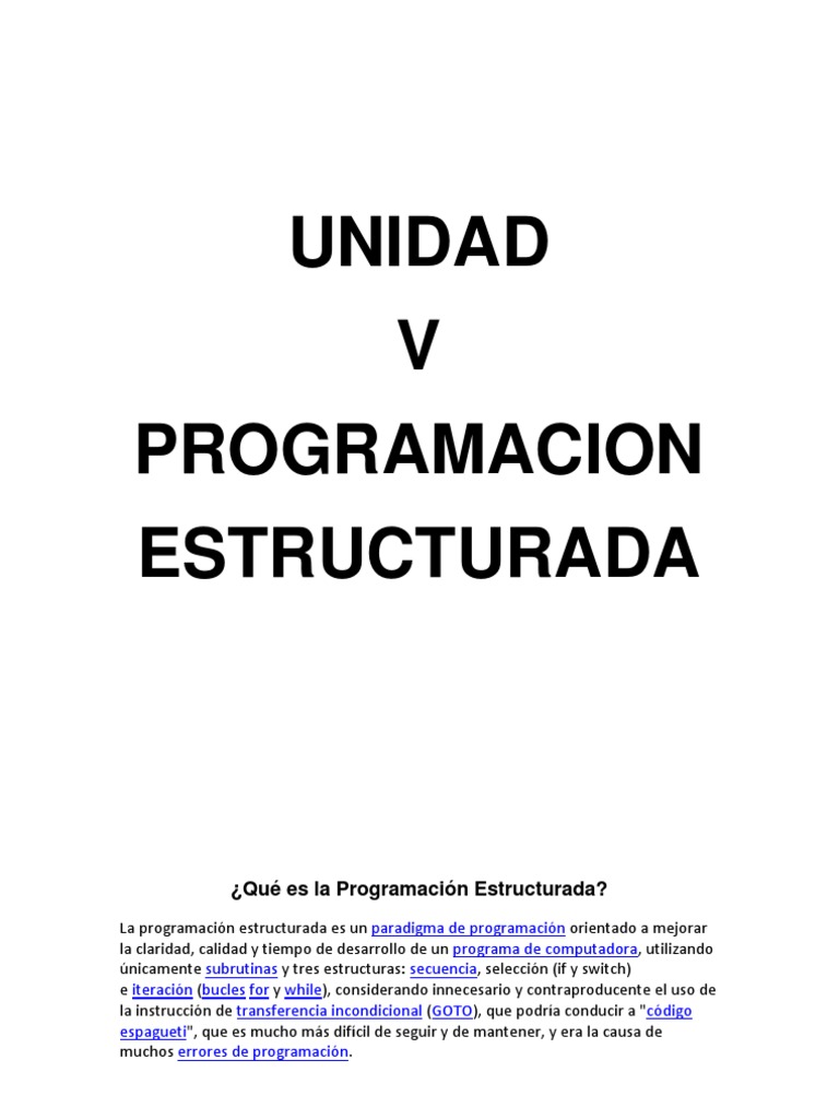 Programacion Estructurada y Arreglos | PDF | Estructura de datos de ...