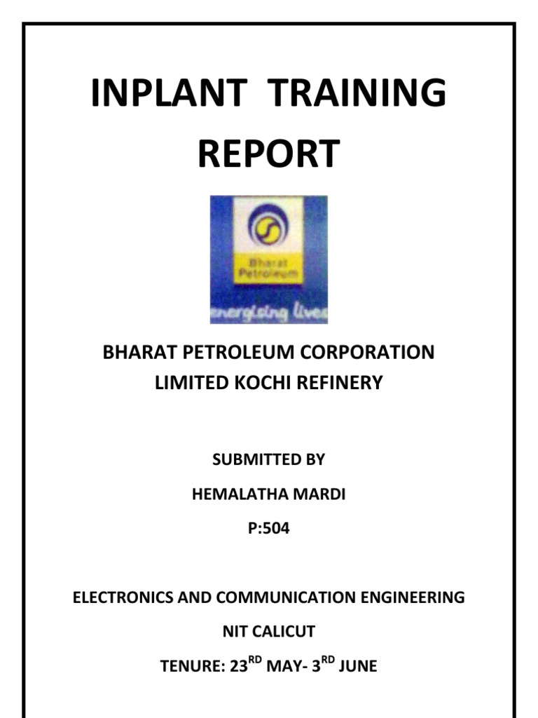 Inplant Training Report PDF | PDF | Programmable Logic Controller | Oil Refinery