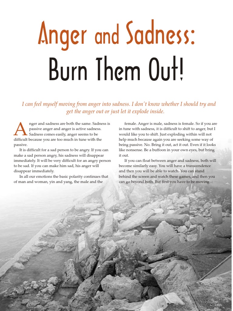 Burn Them Out!: Anger Sadness | PDF | Anger | Emotions