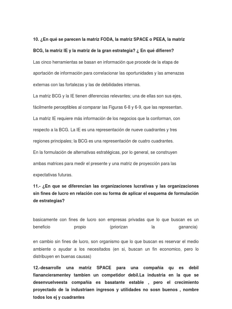 Diferencias Entre La Matriz IE y La Matriz BCG | PDF | Matriz ...