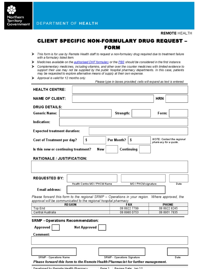 Non-Formulary Drug Request Form | PDF