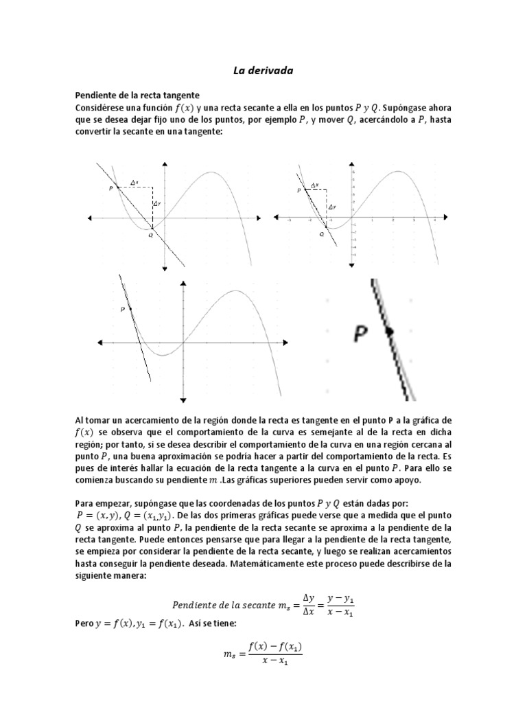 Definición de Derivada y Reglas Básicas de Derivación | PDF | Derivado | Pendiente