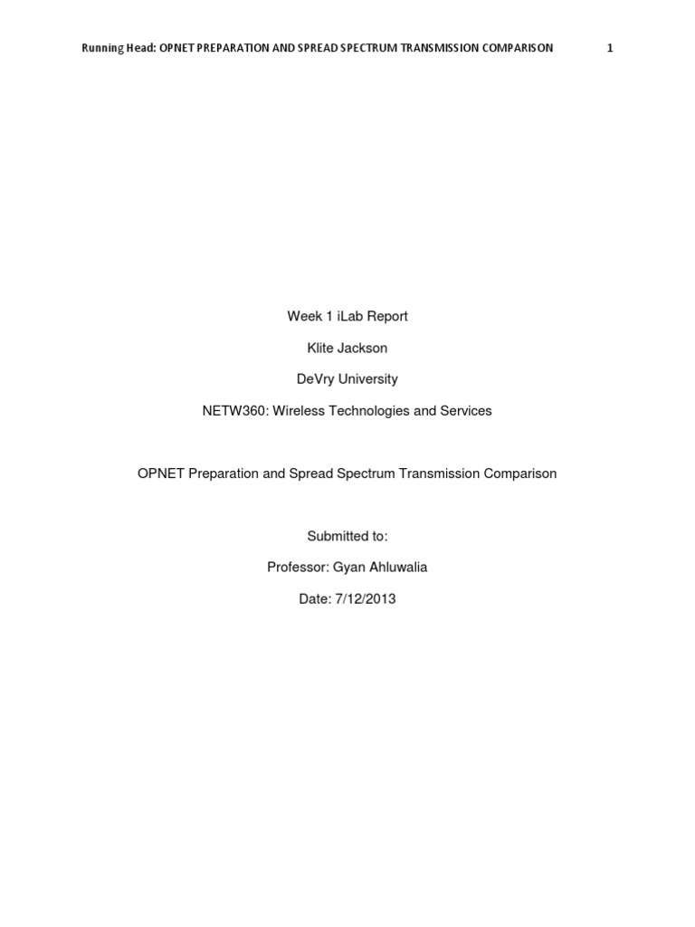 NETW360 W1 Ilab Report | PDF