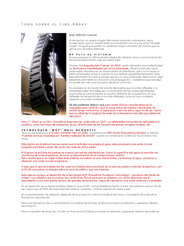 Todo sobre el Line Array: Guía Completa | PDF | Olas | Sonido