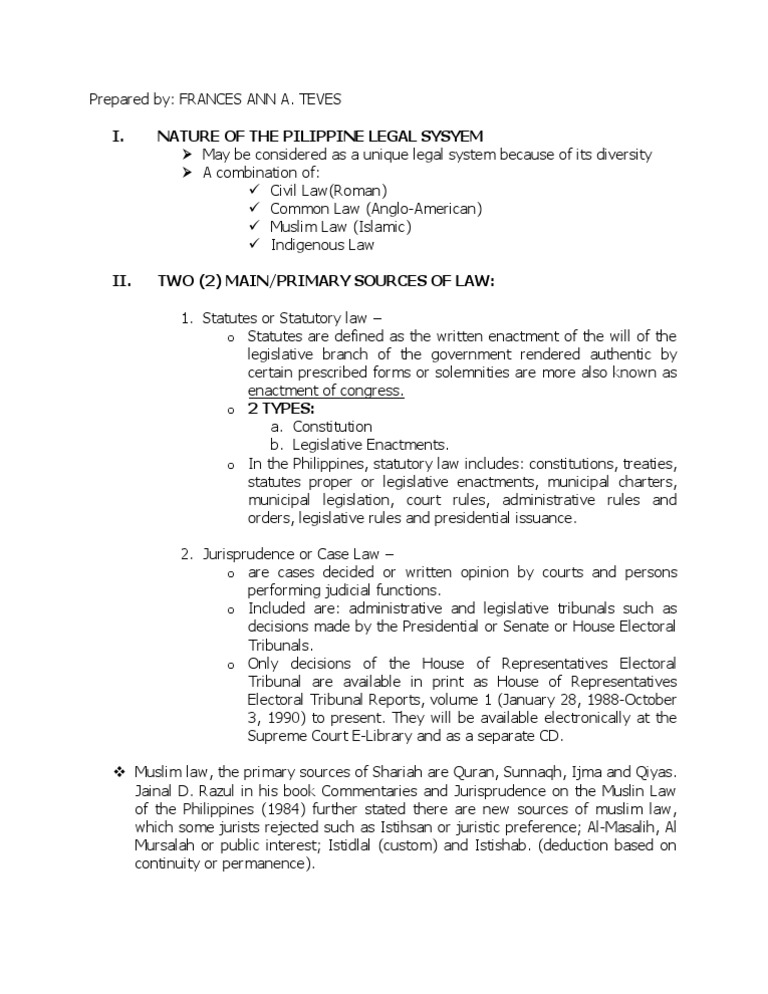 Overview of the Philippine Legal System | PDF | Politics