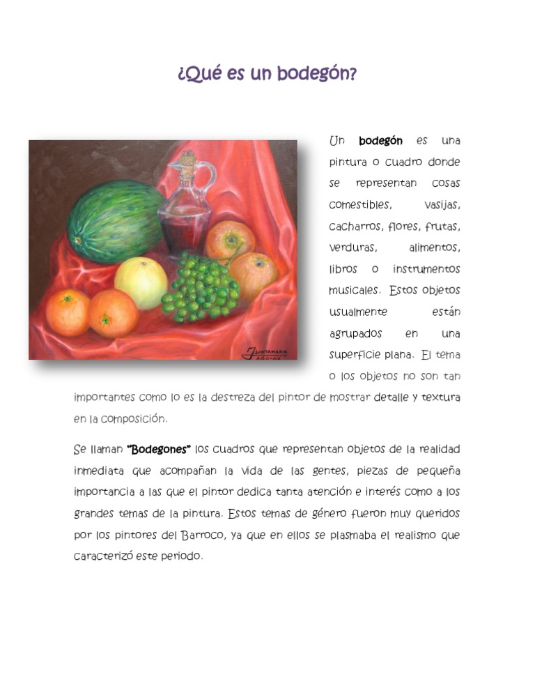 Qué Es Un Bodegón | PDF | Ciencias sociales