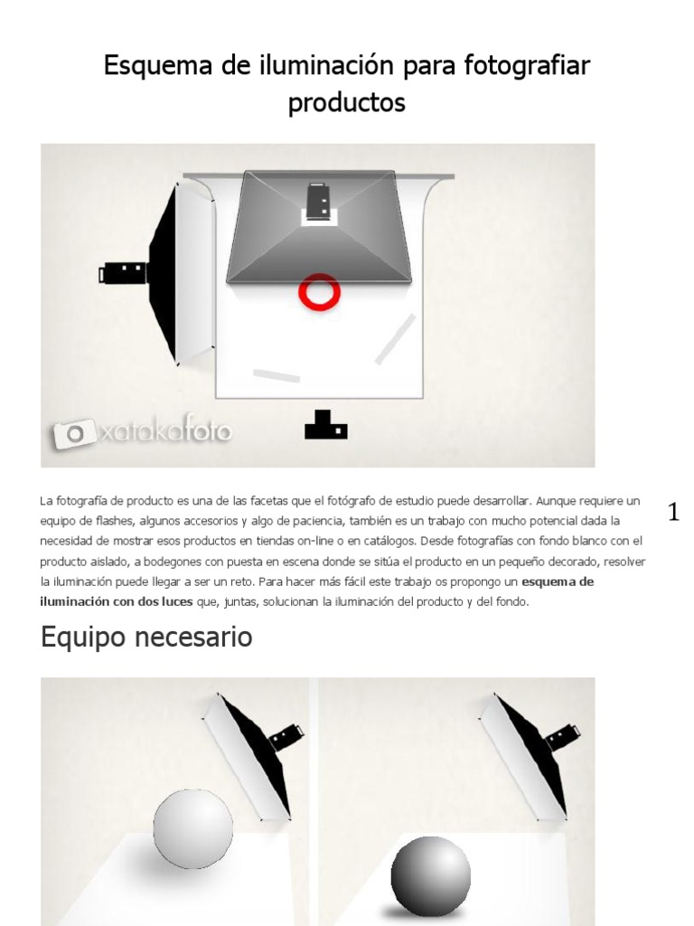 Esquema De Iluminación Para Fotografiar Productos Pdf Flash