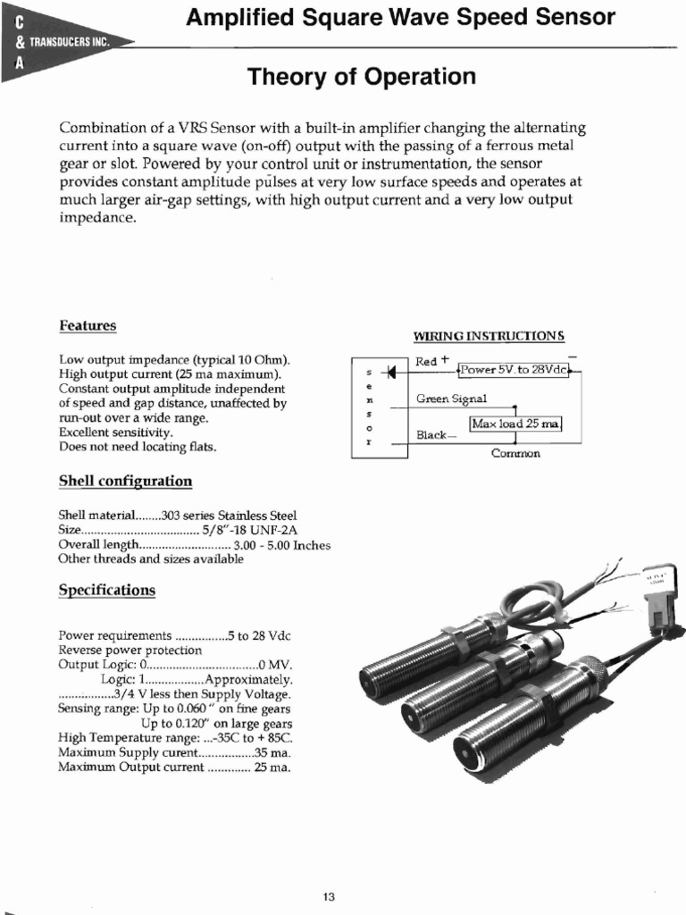 Amplified Square Wave Speed Sensor | PDF | Amplifier | Sensor