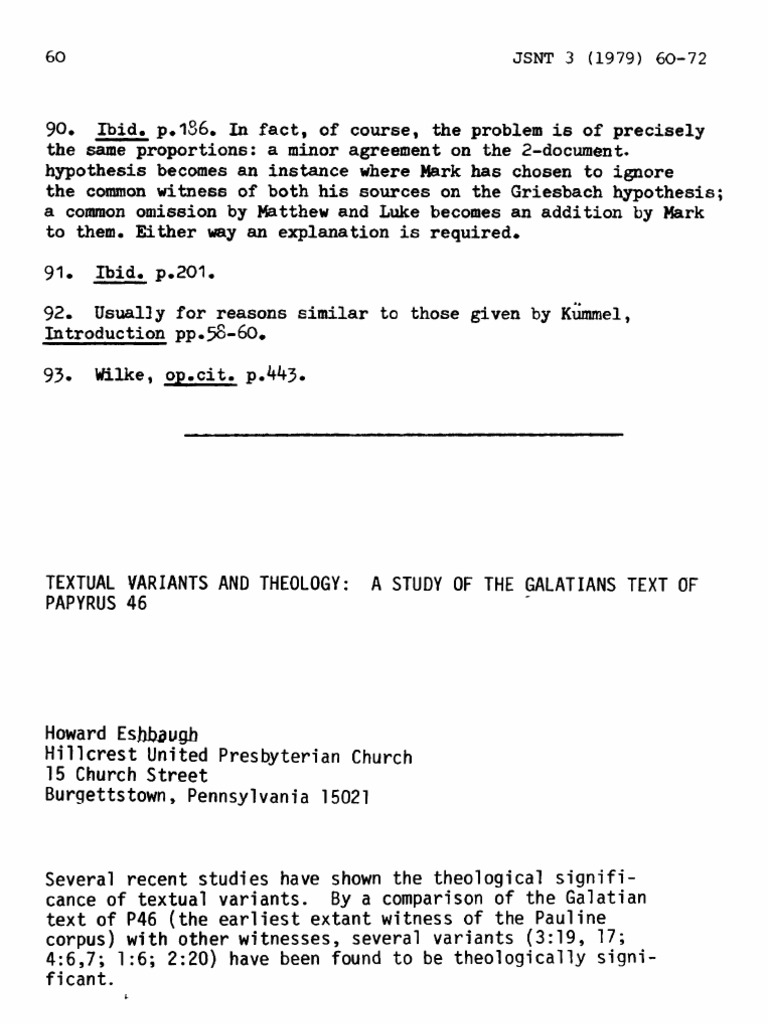 A Study of The Galatians Text of Papyrus 46 | PDF | New Testament ...