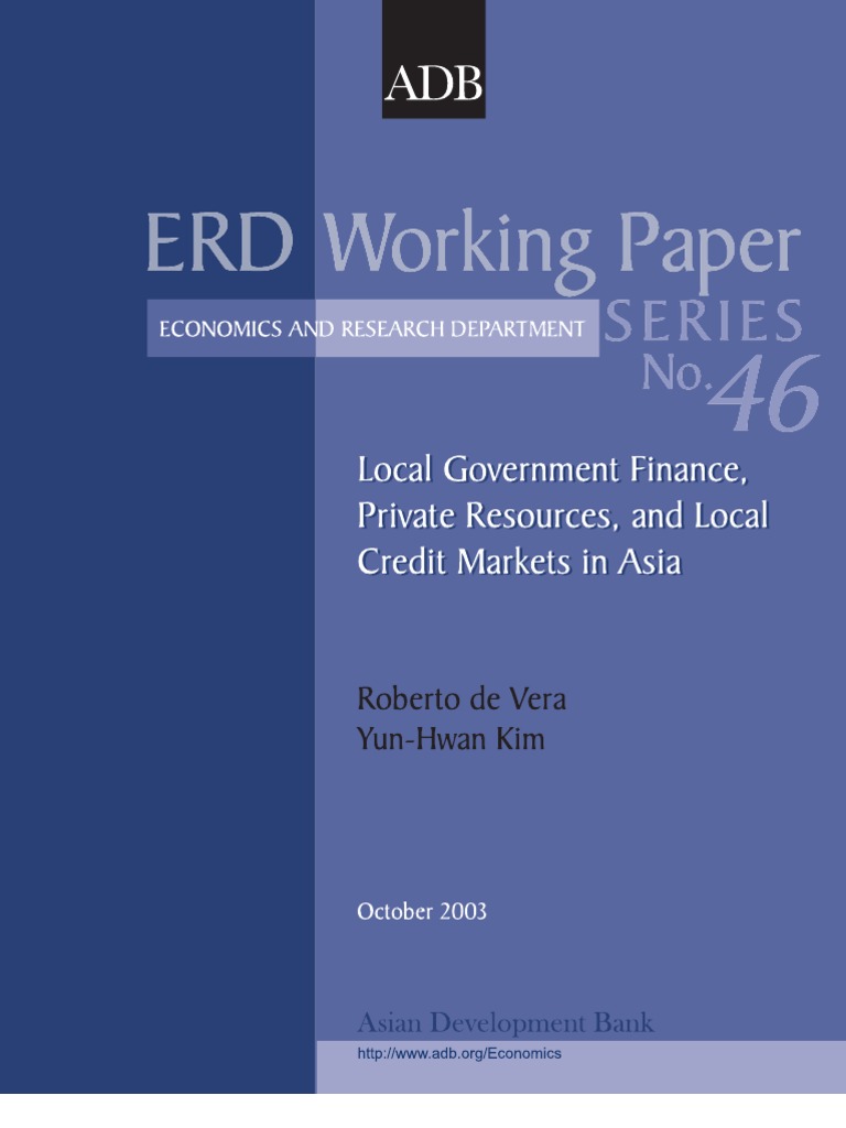 Local Government Finance, Private Resources, and Local Credit Markets ...