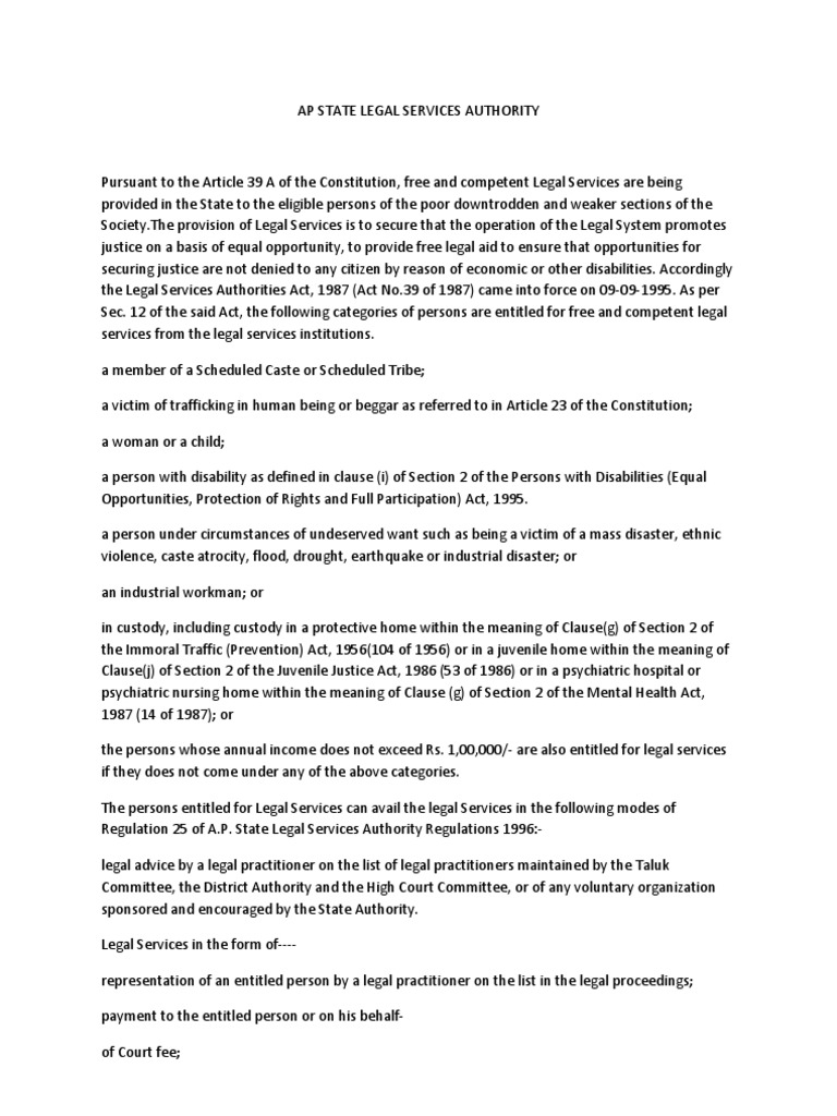 AP Legal Aid Services | PDF | Legal Aid | Lawsuit