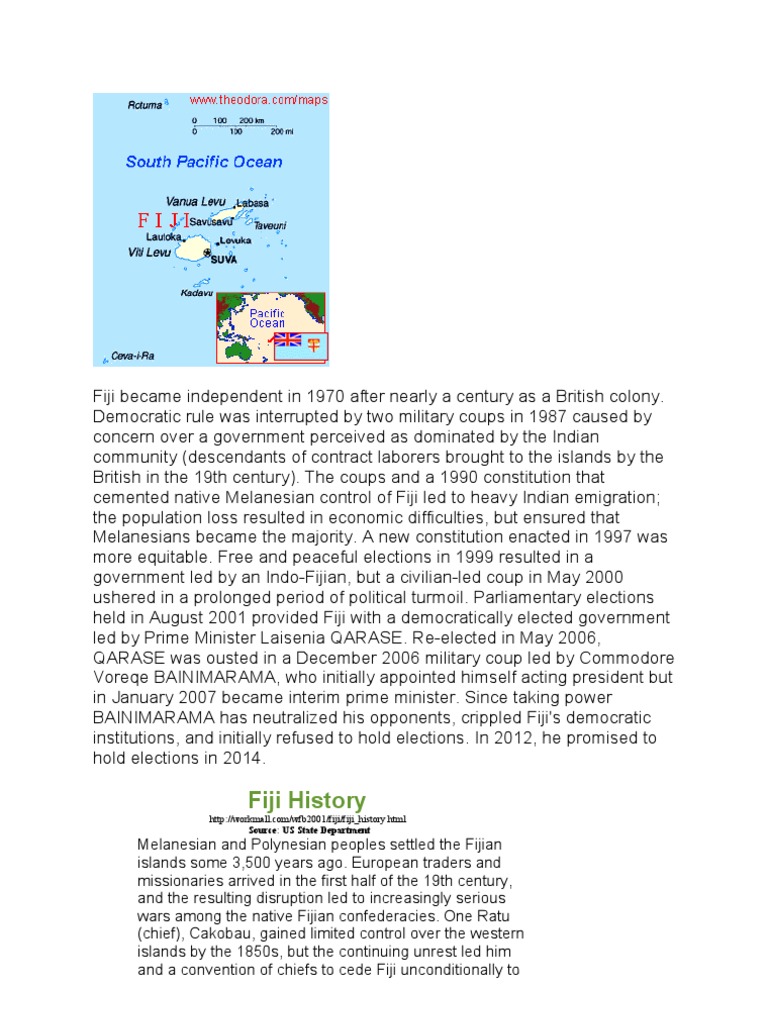 Fiji Became Independent in 1970 After Nearly A Century As A British ...